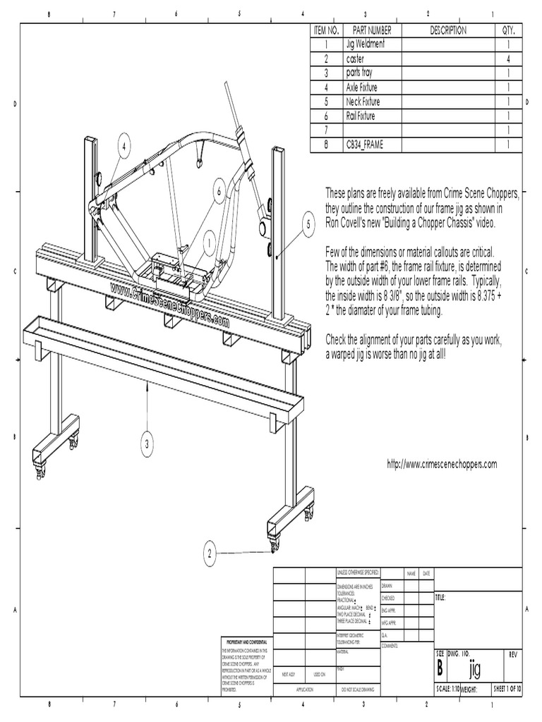 Chopper Jig-Plans PDF | PDF | Engineering Tolerance | Structural Steel