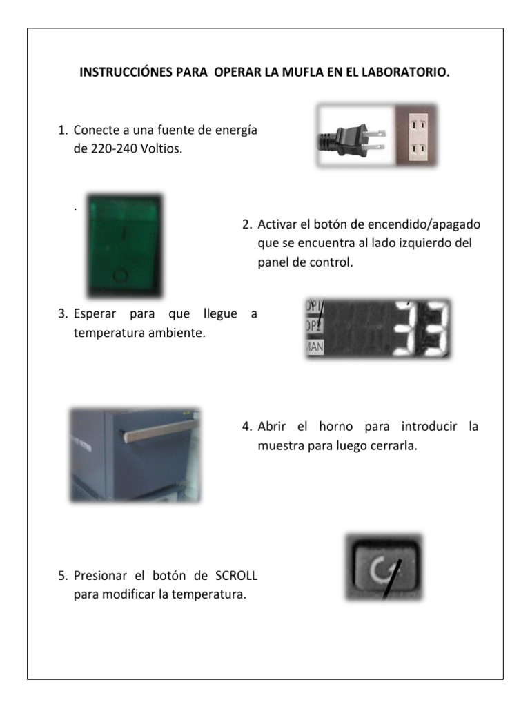 Instrucciónes para Operar La Mufla en El Laboratorio | PDF
