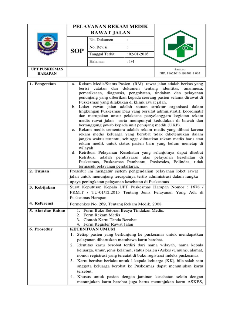 SISTEM PENGELOLAAN REKAM MEDIK RAWAT JALAN | PDF