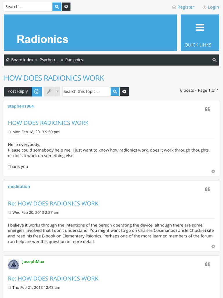Radionics How Does Radionics Work - The Radionics Forum | PDF | Quantum ...