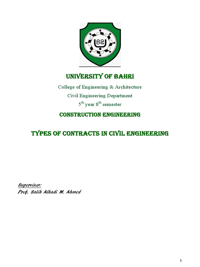 Types of Civil Engineering Contracts | PDF | Specification (Technical ...