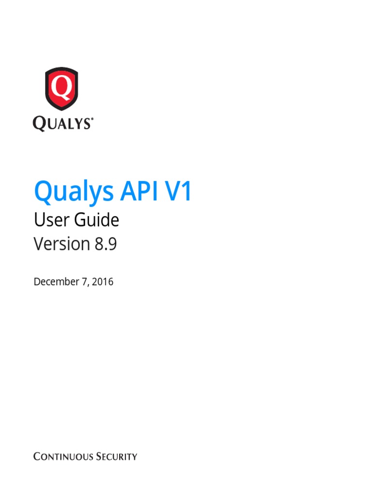 Qualys Api v1 User Guide PDF | PDF | Port (Computer Networking) | Hypertext Transfer Protocol