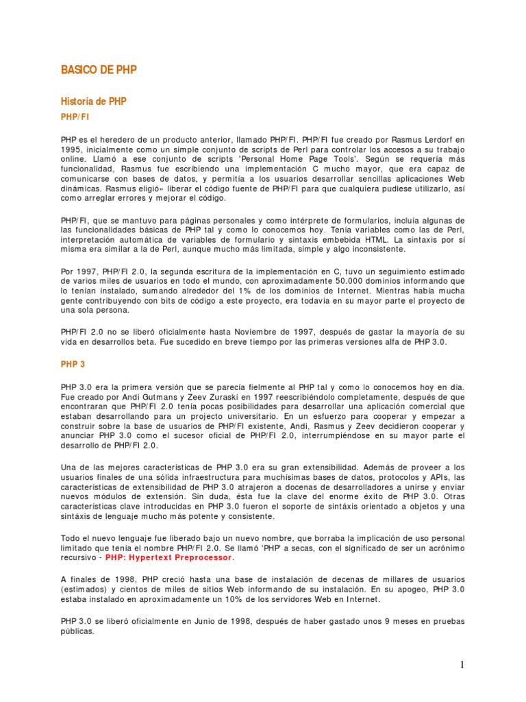 S1-Basico de PHP y HTML PDF | PDF | Php | Servidor web