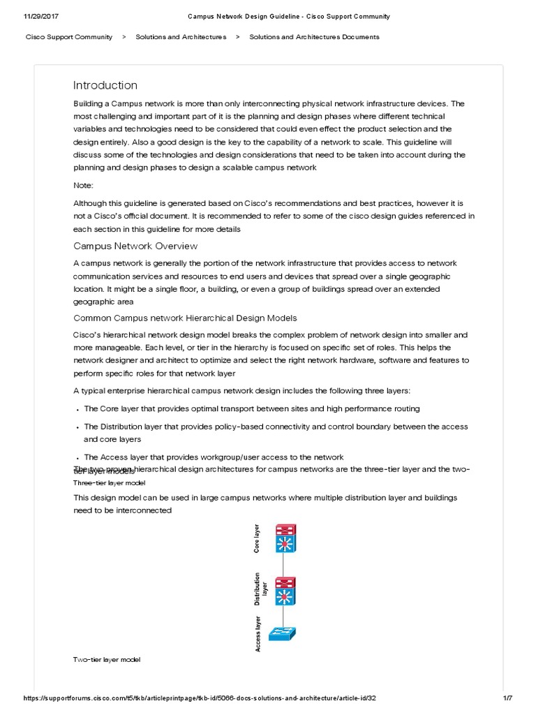 Campus Network Design Guideline - Cisco Support Community | PDF | I Pv6 ...