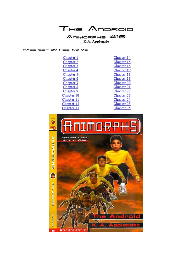 Animorphs #10 - The Android | PDF | Animorphs