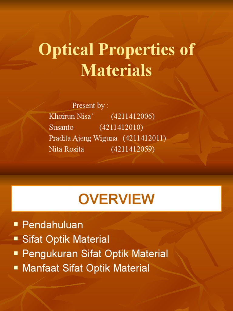 Sifat Optik Material | PDF