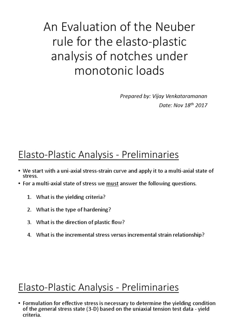 An Evaluation of The Neuber Rule For The | PDF | Plasticity (Physics ...