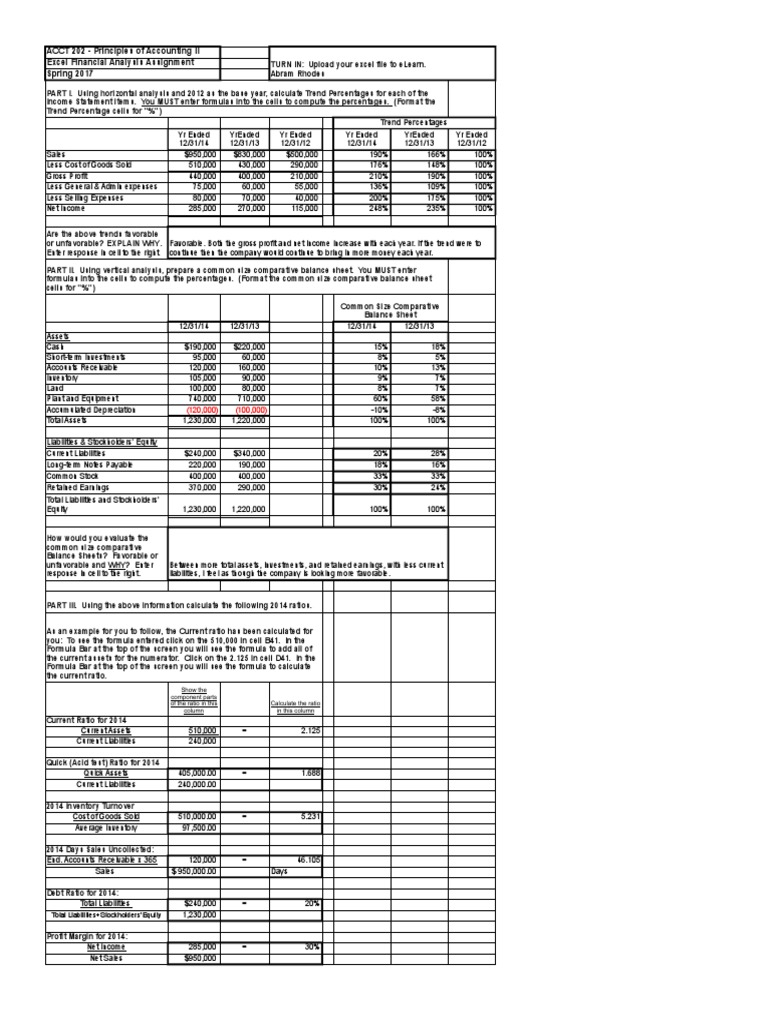 Trend Analysis Pdf Retained Earnings Equity Finance