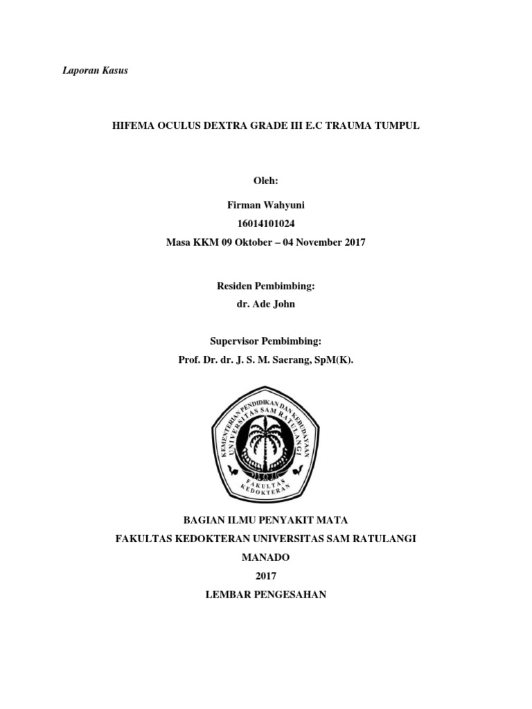 Klasifikasi Hifema: Grade III Trauma | PDF | Sains & Matematika