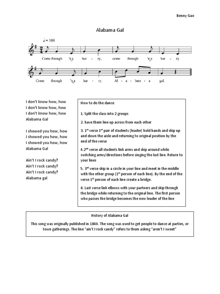Alabama Gal Benny Gao | PDF