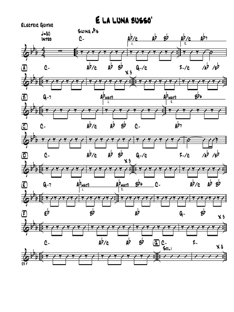 E La Luna Bussò - Electric Guitar | PDF
