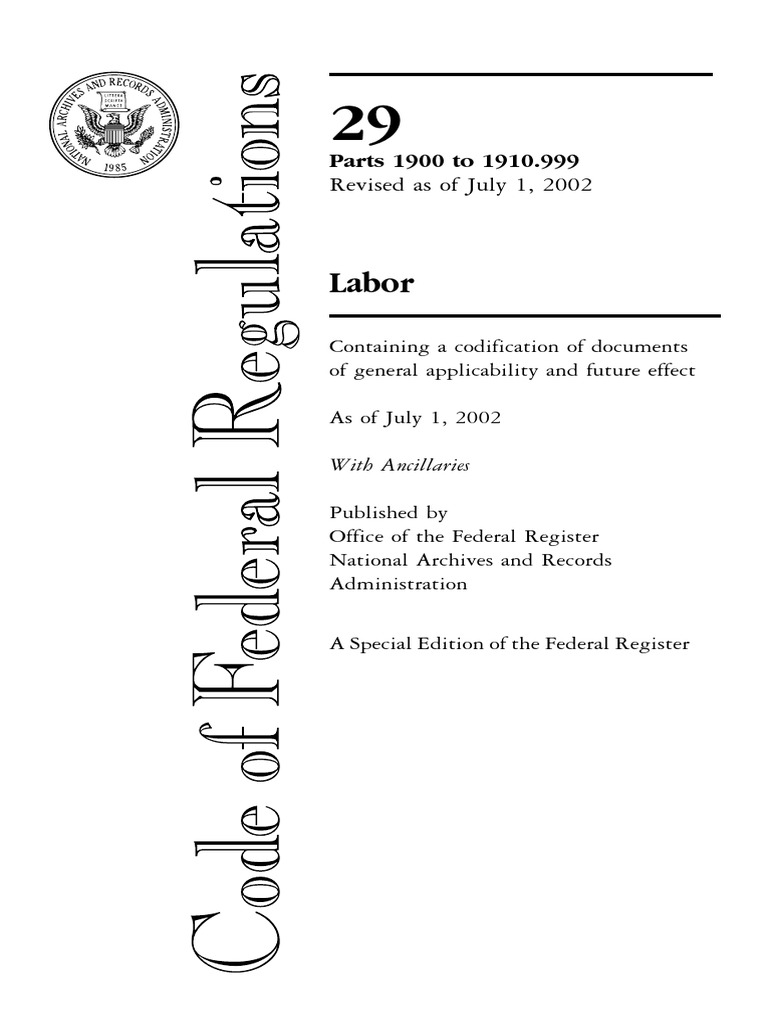 OSHA 1910 GENERAL INDUSTRY.pdf | Federal Register | Code Of Federal ...