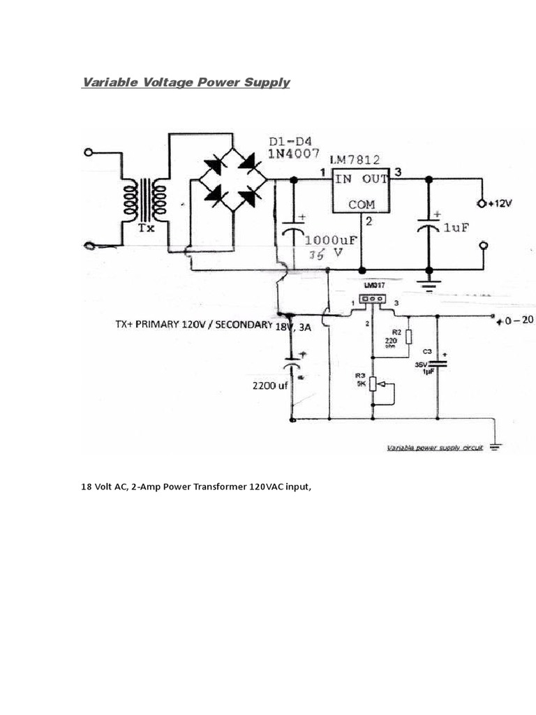 Variable Voltage Power Supply | PDF