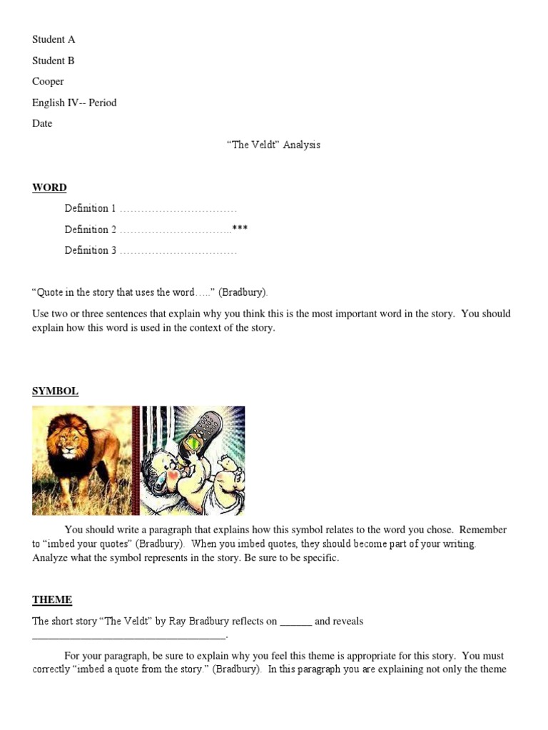 Veldt Analysis Example | PDF | Human Communication | Semiotics