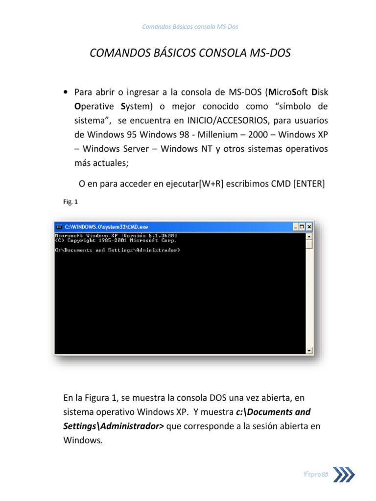 COMANDOS BASICOS DOS (MS-DOS).docx | Archivo de computadora | Microsoft Windows