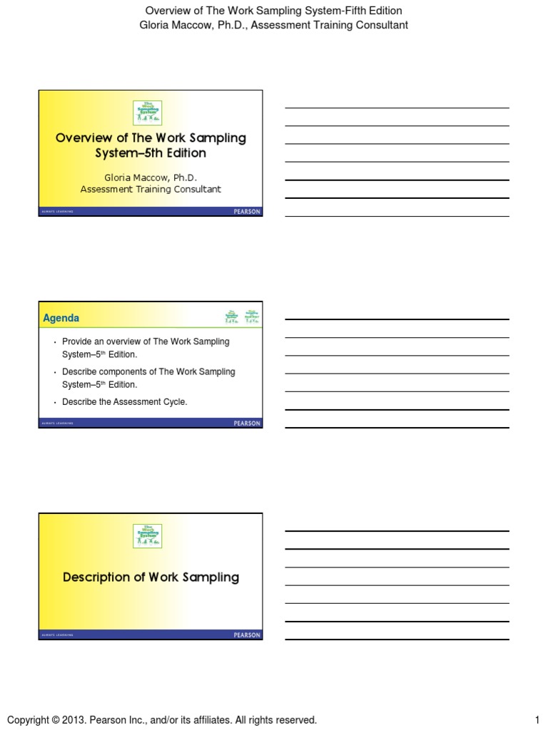 Overview of Work Sampling Webinar Handouts | PDF | Educational ...