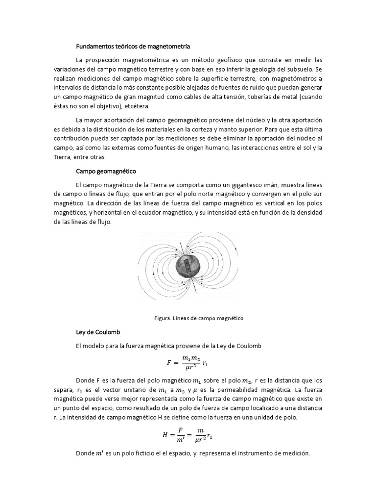 Fundamentos Teóricos de Magnetometría | PDF | Campo magnético de la ...