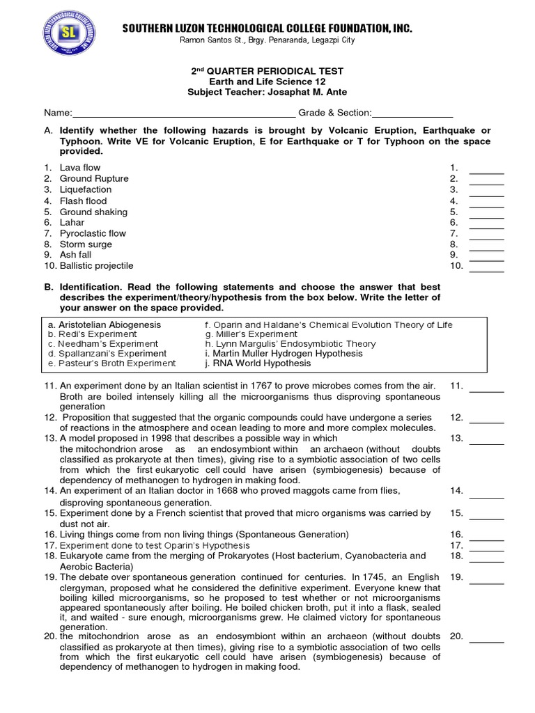 ELS 2Q Periodical Test | PDF | Organisms | Microorganism