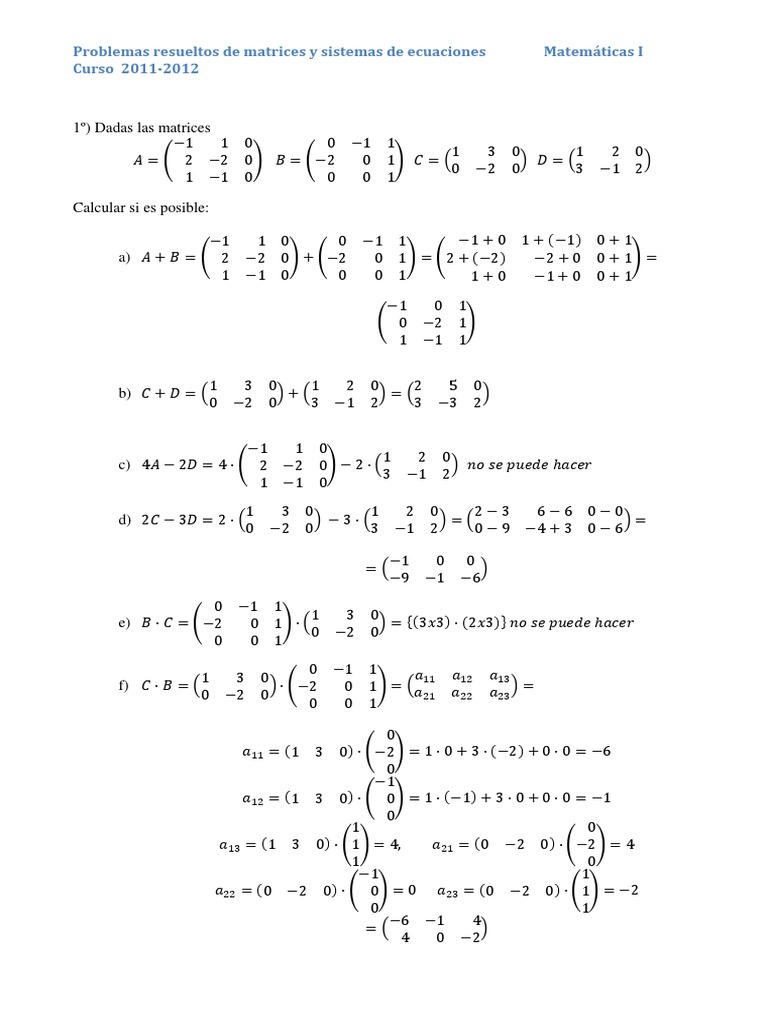 problemas-de-matrices.pdf | Relaciones matematicas | Funciones y mapeos