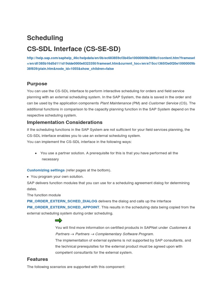 SAP CS Scheduling | Download Free PDF | Application Programming Interface | Subroutine