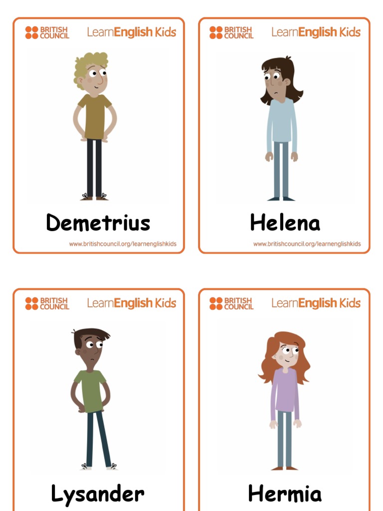 Shakespeare A Midsummer Nights Dream Character Flashcards | PDF