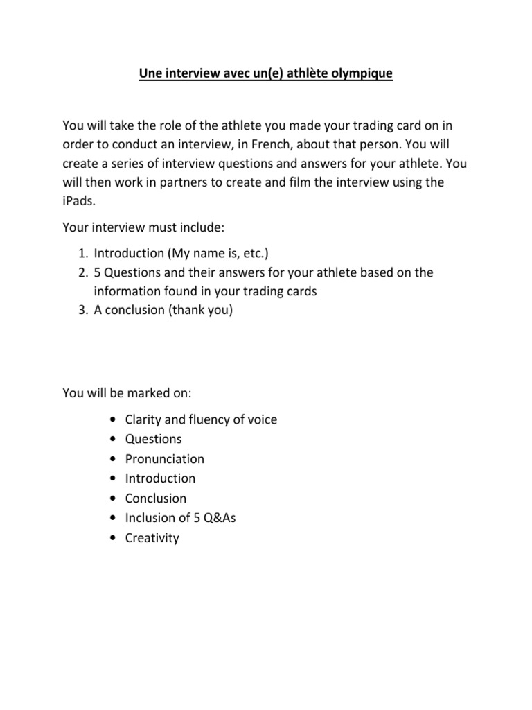 Athlete Interview | PDF