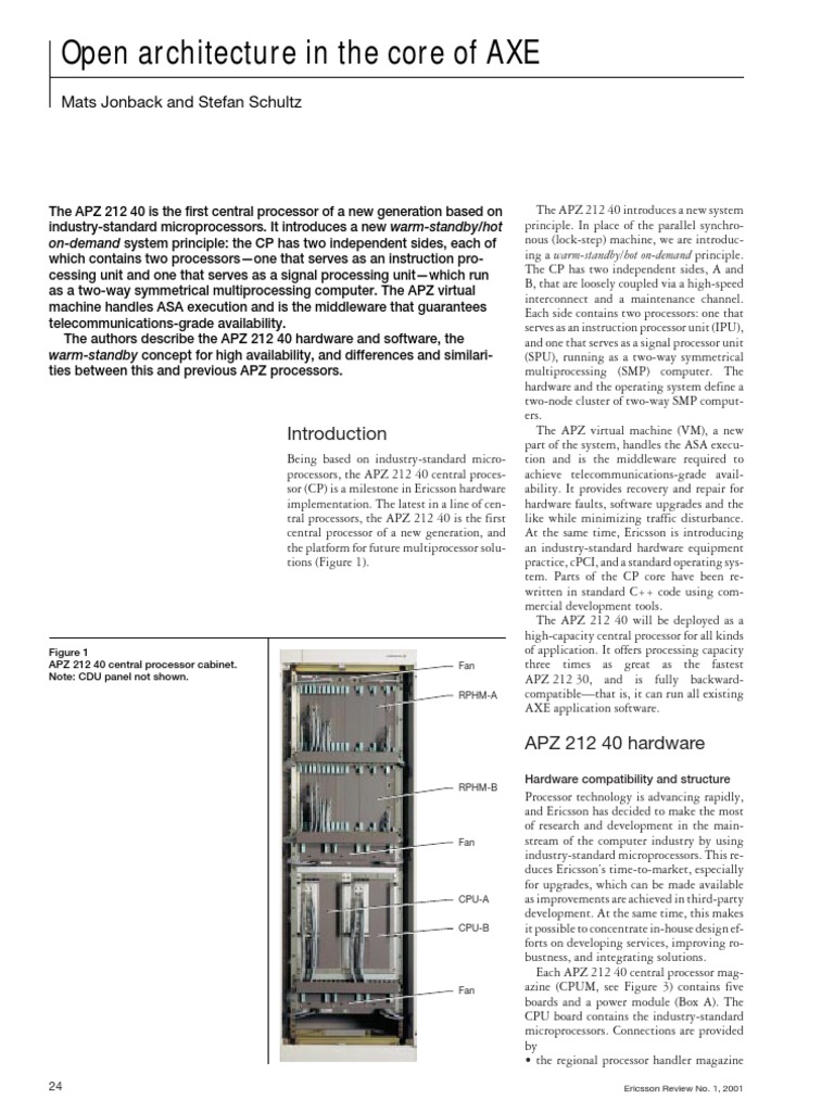 APZ 212 40: Next-Gen Ericsson Processor | PDF | Central Processing Unit ...