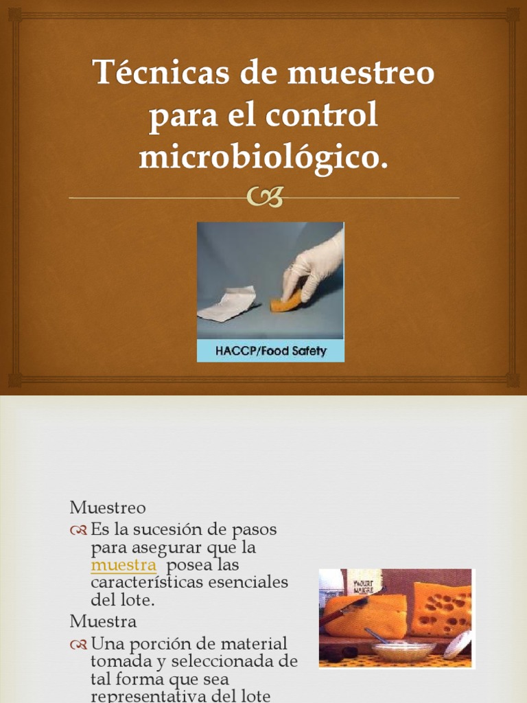 Tecnicas de Muestreo para El Control Microbiologico | PDF | Muestreo (Estadísticas) | Microorganismo