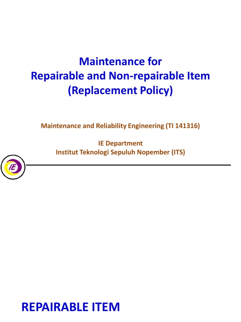 Repairable Non Repairable | PDF | Errors And Residuals | Statistical ...
