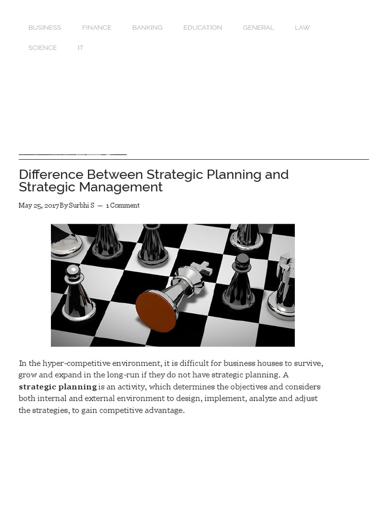 Difference Between Strategic Planning and Strategic Management (With ...