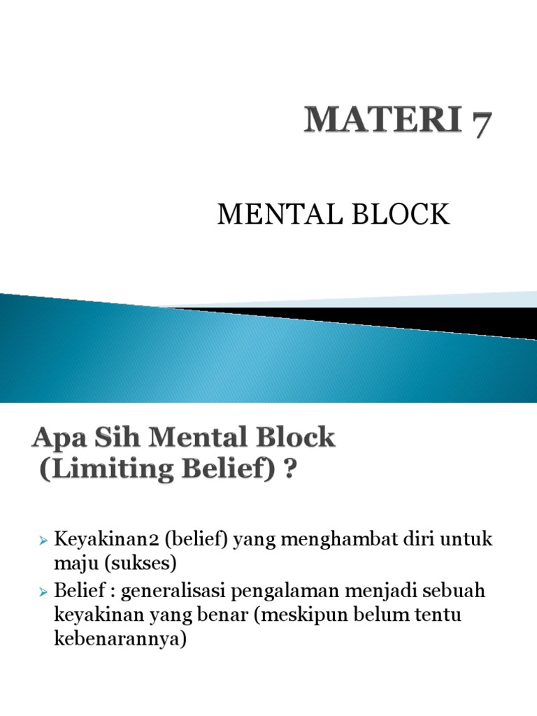 Materi 7 - Mental Block | PDF