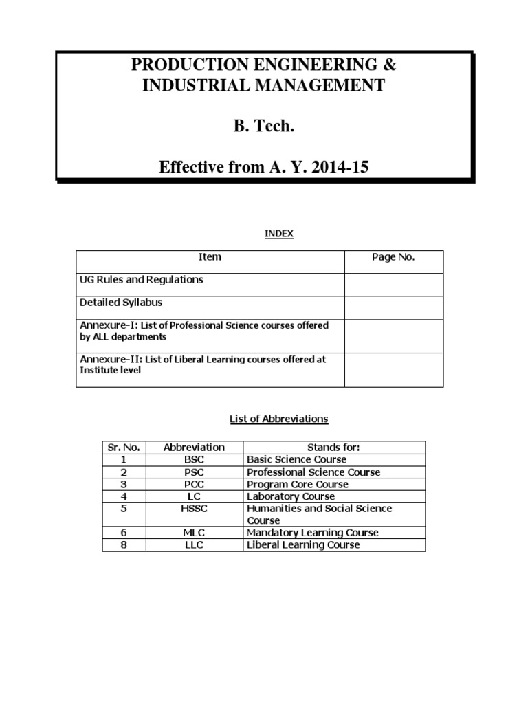 B Tech Syllabus Pdf Download Free Pdf Automation Robotics
