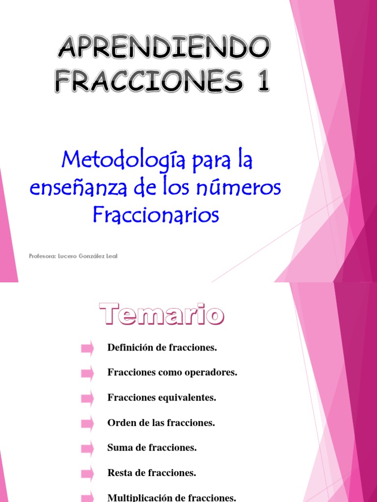 Fracciones Power Point | PDF | Fracción (Matemáticas) | Álgebra