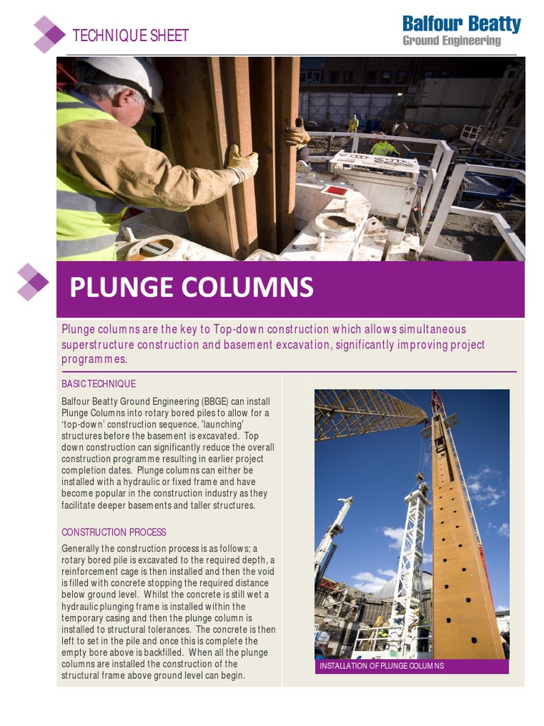 Plunge Columns PDF | PDF | Deep Foundation | Column
