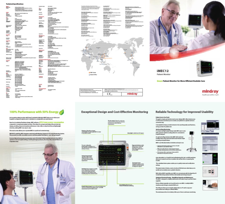 Mindray IMEC12 Patient Monitor Brochure | PDF | Electrocardiography | Wi Fi