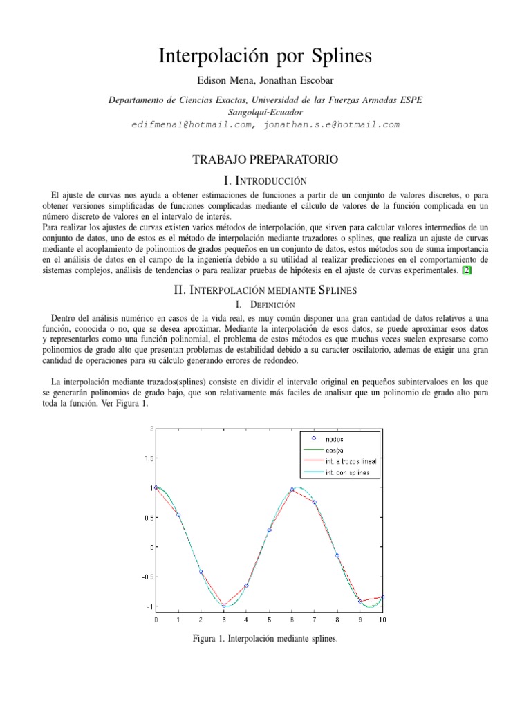 Splines | PDF | Spline (Matemáticas) | Análisis numérico