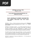 RA 7796-TESDA Act of 1994 | PDF | Vocational Education | Apprenticeship