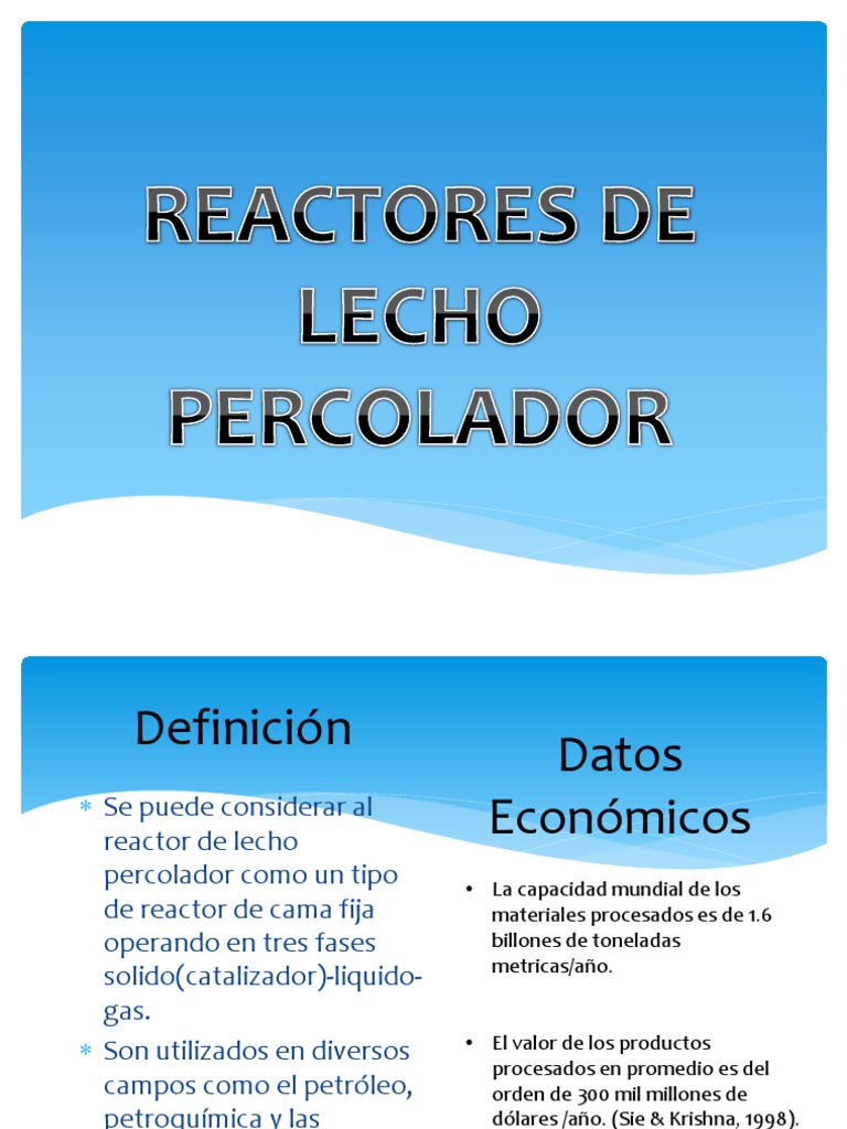 Reactor de Lecho Percolador | PDF | Catálisis | Motor a reacción