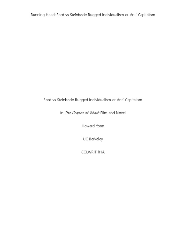 Gow Finale | PDF | John Steinbeck | Politics (General)