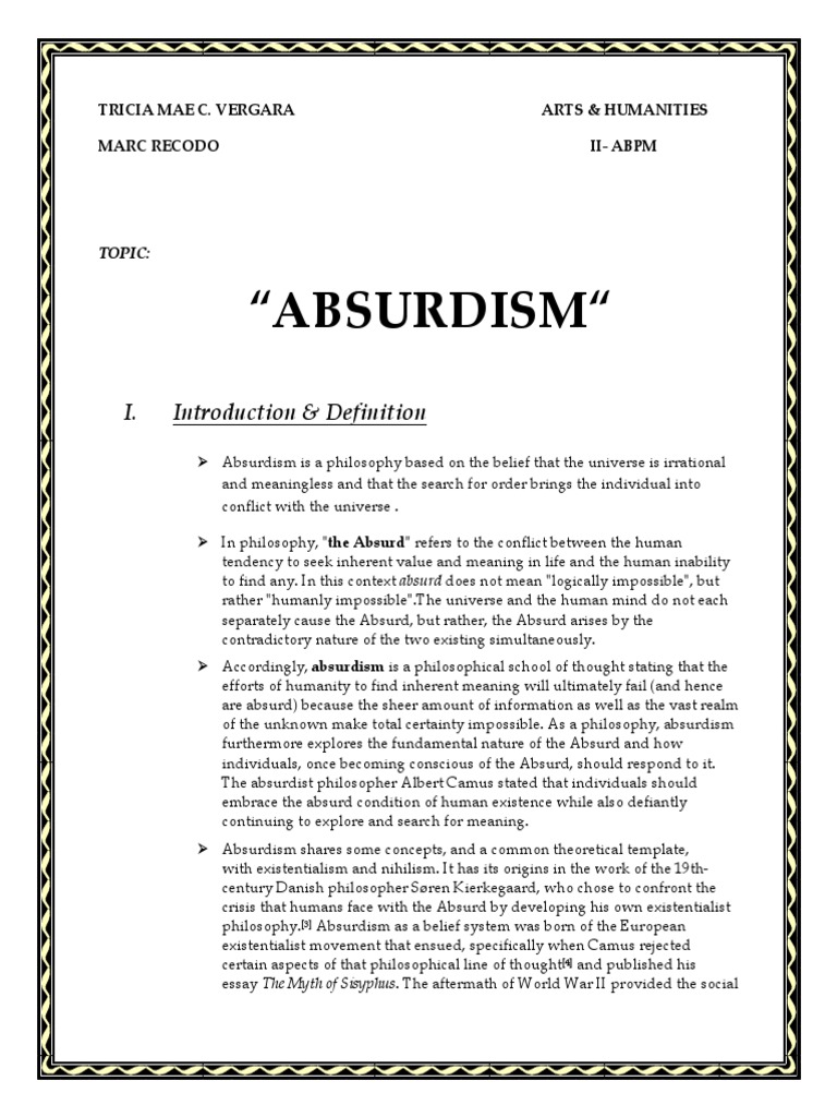 Exploring the Philosophy and Elements of Absurdism Through Theatre ...