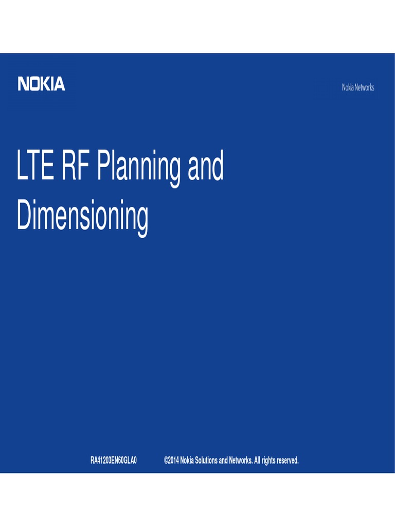 RF LTE Planning and Dimensioning | PDF | Lte (Telecommunication) | Lte ...
