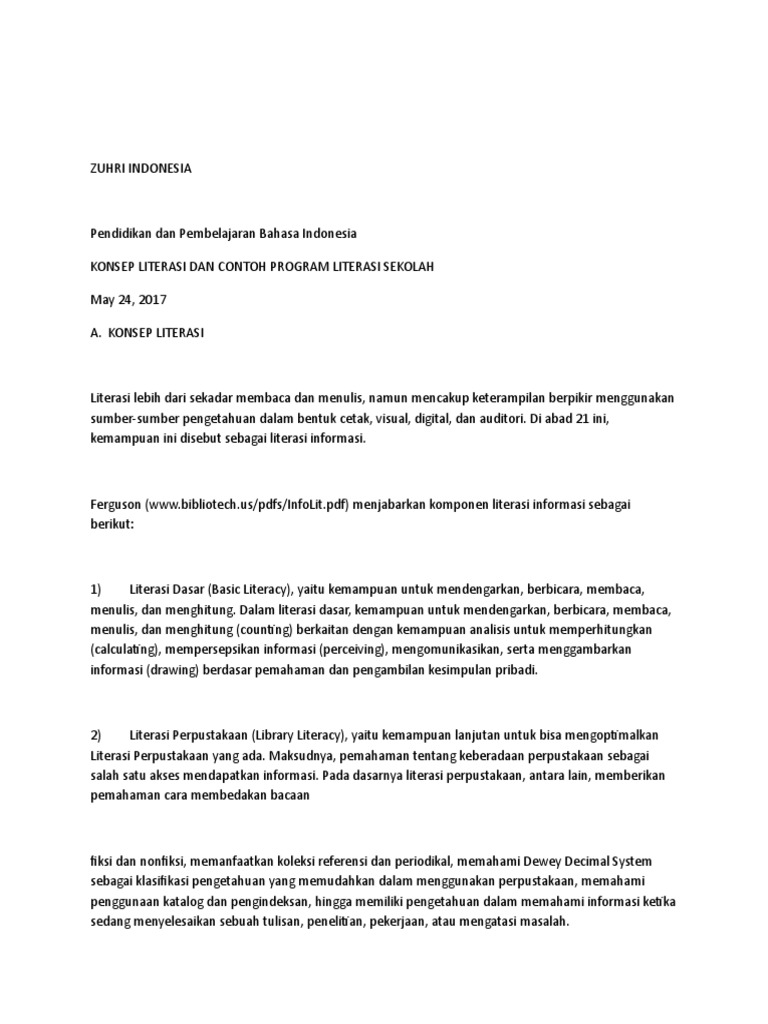 Program Literasi | PDF | Karier & Perkembangan