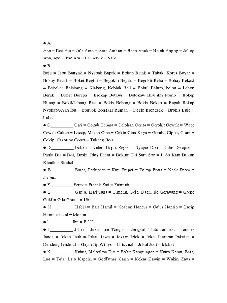Bahasa Prokem | PDF