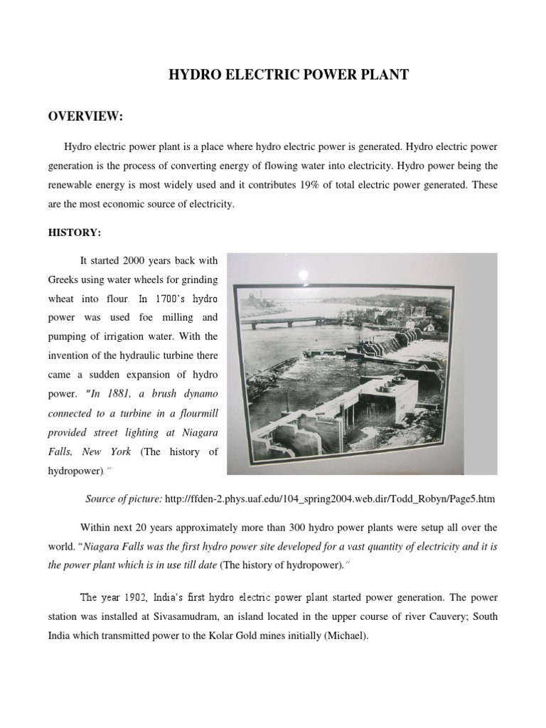 Hydro Electric Power Plant Main | PDF | Dam | Hydroelectricity
