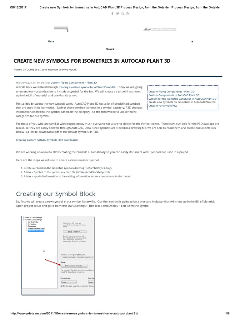 Create New Symbols For Isometrics in AutoCAD Plant 3DProcess Design, From The Outside - Process ...