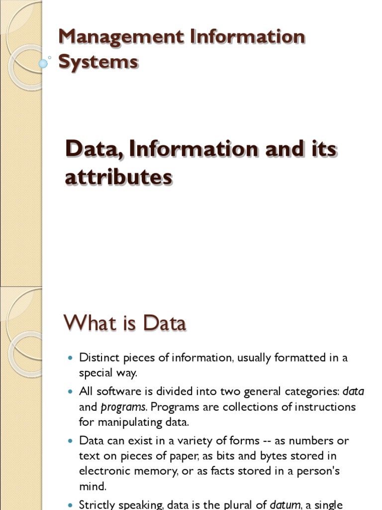 Data and Information Attributes | Data | Accuracy And Precision