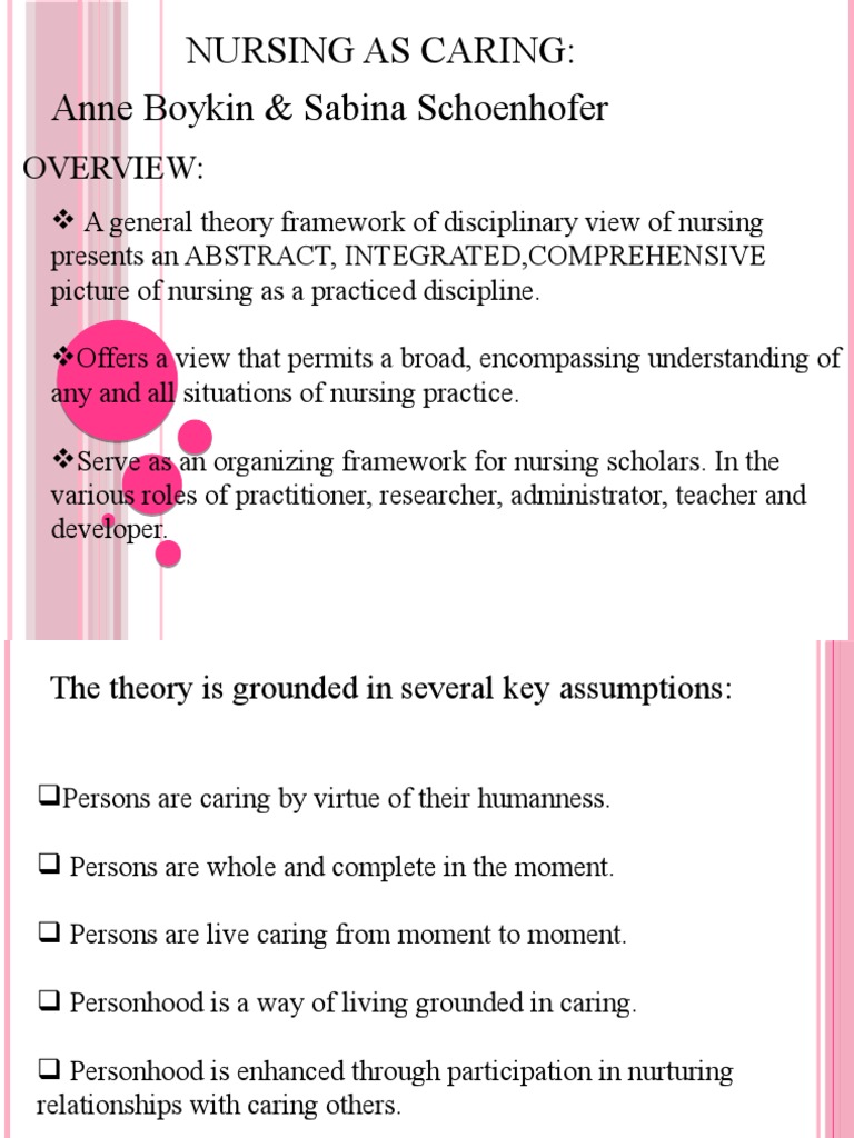 Nursing As Caring: Anne Boykin & Sabina Schoenhofer: Overview | PDF