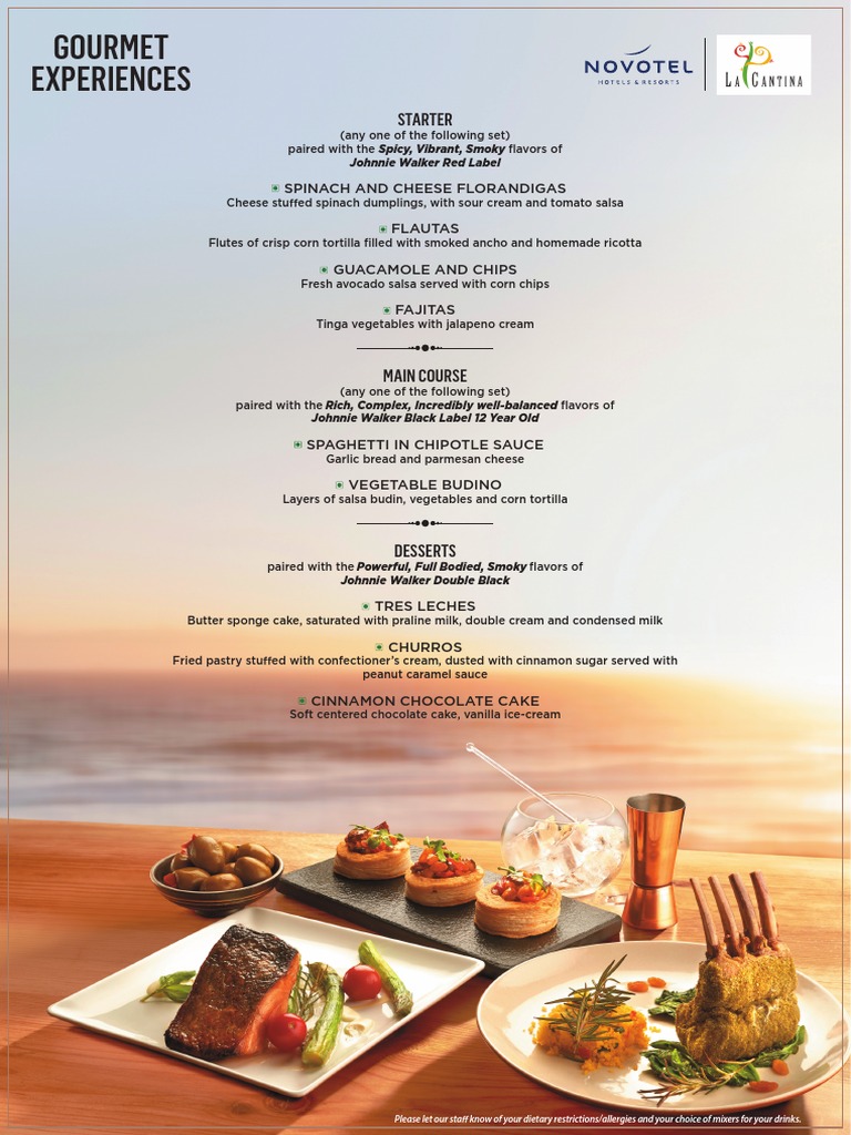(TRI01344) JW Menu For Novotel HICC - La Cantina Veg A4 (HYD) | PDF ...