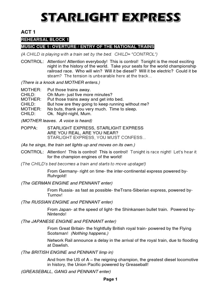 Unit 5 - Starlight Express Script PDF | PDF | Rail Transport ...