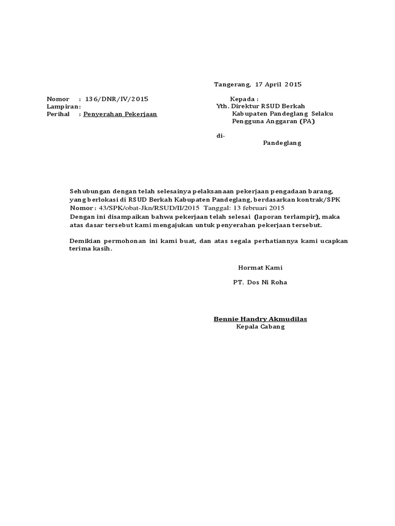 Surat Permohonan Dos Ni Roha | PDF